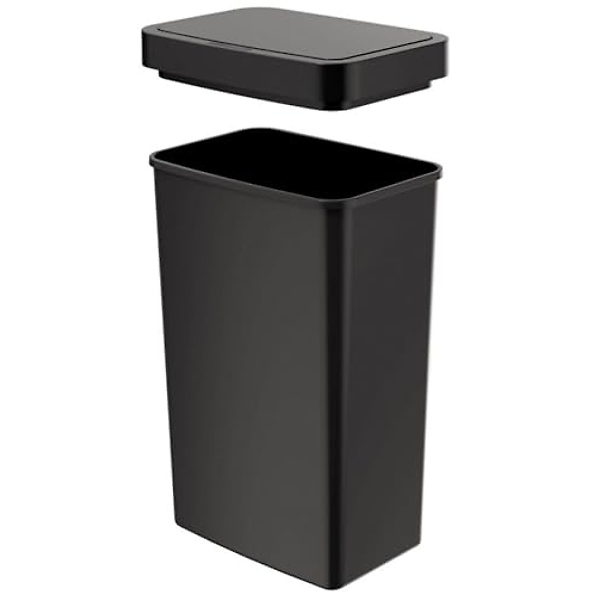 SPABOY 13.2 Gallon Trash Can, Plastic Motion Sensor Kitchen Trash Can, Black, KYH-003
