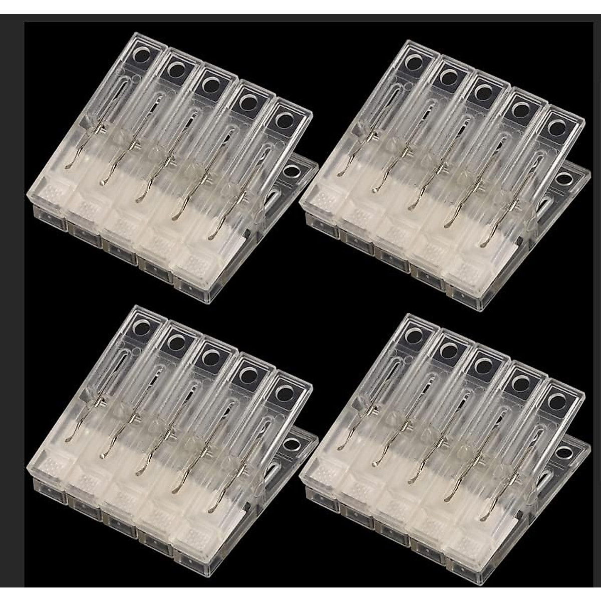 20pcs Clear Plastic Clothes Pins Heavy Duty Windproof Laundry Hanger Clips for Towel Outdoor