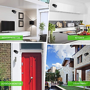 XVIM 8CH 1080P Home Security Camera System, 4pcs 1080P HD Outdoor Surveillance Cameras, 1TB Hard Drive DVR with Night Vision Easy Remote Access