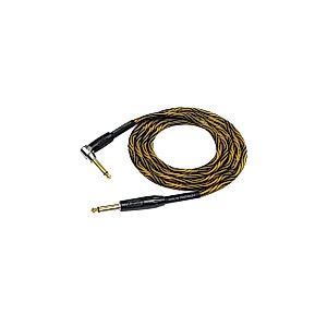 KIRLIN, KIRLIN CABLE IWB Instrument Cable, 1/4-Inch Right Angle to Straight, Black Gold Wave, 20FT (IWB-202 BFGL-20/WBO)