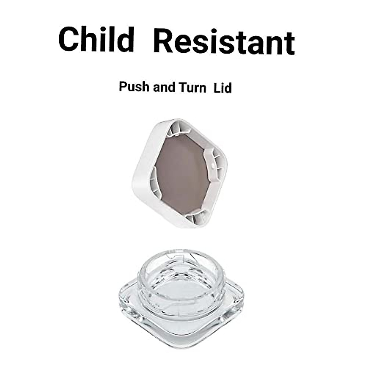 Green Canamaster 90 Pack of 9ml Square Glass Jars with Child Resistant White Lids - Ideal for Storing Concentrates and Other Small Items Safely