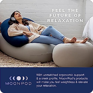 Moon Pod Lunar Lift Footrest for Bean Bag Chair, Navy - The Zero-Gravity Beanbag for Stress, Anxiety, & All Day Deep Relaxation - Ultra Soft & Ergonomic Support for Back & Neck - for The Whole Family