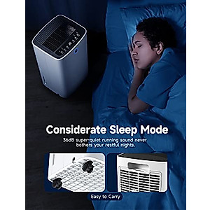 Dehumidifier for Home and Basement for 2000Sq.Ft, 25 Pints Dehumidifiers for bathroom, Large Room, Water Tank Capacity with Drain Hose, Intelligent Humidity Control, Childlock, Laundry Dry