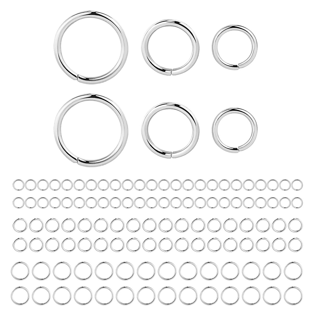 Sterling Silver Jump Rings for Jewelry Making 4mm 5mm 6mm 925 Sterling Silver Open Jump Rings for DIY（60 PCS）