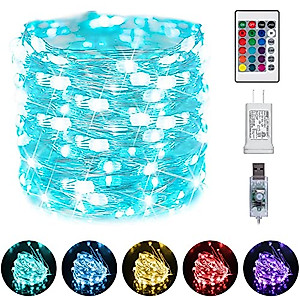 Minetom Color Changing Fairy String Lights: 66 Feet 200 Led Waterproof Twinkle Lights with Remote and Plug and 4 Light Modes for Craft Bedroom Ceiling Wedding Christmas 16 Colors