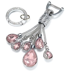 Bling Crystal Car Keychain for Women, Keychain Accessories With Rhinestones, Fashionable Car Key Chain for Car Keys Fit BMW Honda Audi Lexus Ford Mercedes Benz Nissan Cadillac Toyota (2 Pink)