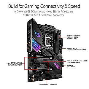 ASUS ROG Strix Z490-E Gaming Z490- WiFi 6, LGA 1200 (Intel 10th Gen) ATX Gaming Motherboard, 14+2 Power Stages, DDR4 4600, Intel 2.5 Gb Ethernet