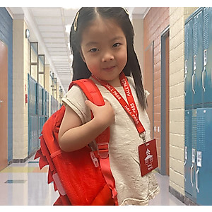 Hall Pass Lanyards with Large Card Passes, Unbreakable School Classroom Passes Set for Teacher Parents (10 X Hall Pass) (Red 10* Hall Pass)