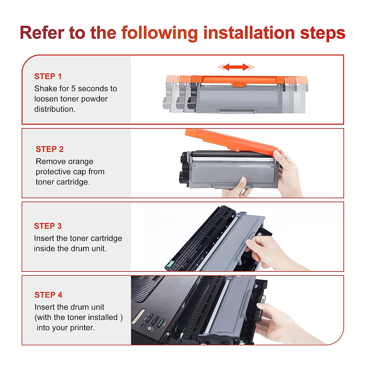 ejet 12A Q2612A Compatible Toner Cartridge Replacement for HP Q2612 12A Toner Cartridge for HP 1010 1015 1012 1018 1020 1022 1022n 1022NW 3015 3030 3020 3050 3052 M1319 Printer hp 1022 Toner(4 Pack)