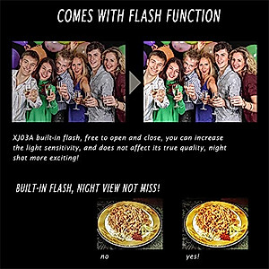 16MP Digital Camera Long Focus Camera HD 2.4 Inch LCD Screen Digital Zoom Anti-Shake Face Detection Digital Camera Small Camera for Teens Students Boys Girls Adults