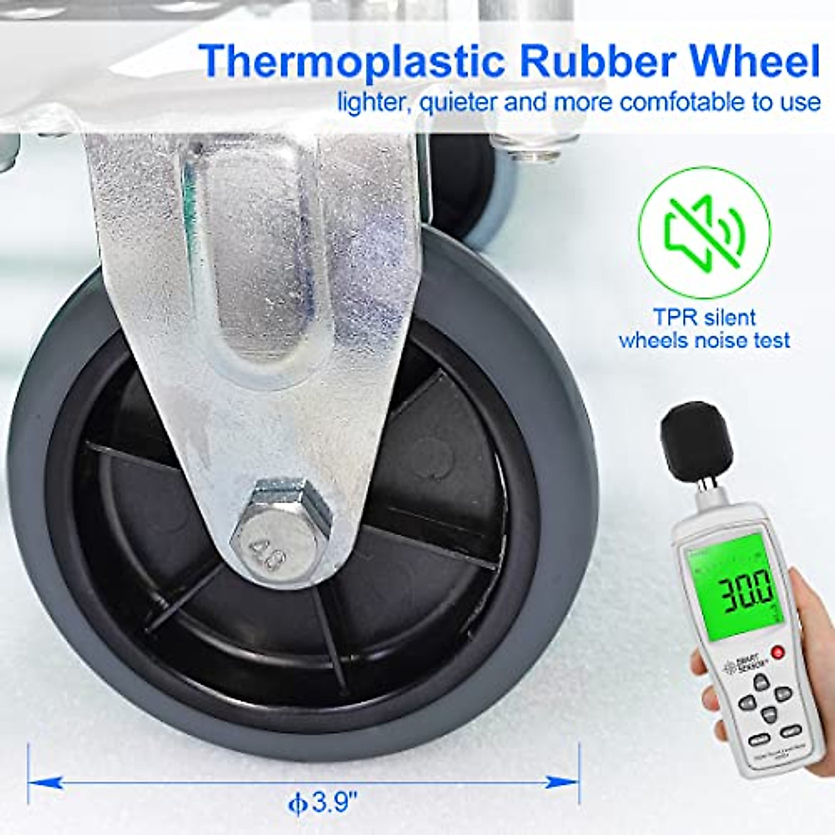 Foldable Platform Cart, Heavy Duty Aluminum Metal Hand Truck Folding Push Carts for Luggage Moving Transportation, 4 Rubber Wheels, 330LB Load Capacity, Come with Bungee Cord