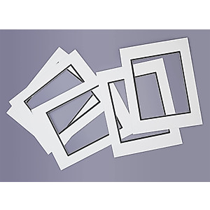 Golden State Art, 11x14 Double Mats for 8x10 - for Photos, Pictures, Frames - Acid-Free, 5 Pack, White Over Black
