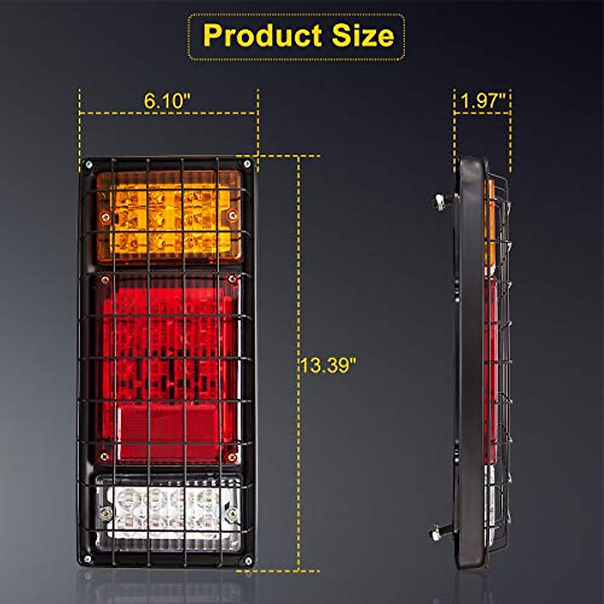 LIMICAR 40 LED Trailer Tail Lights Kit Waterproof with Reverse Turn Signal Brake Trailer Light For UTV UTE RV Camper Pickup Truck, Boat(2 Pack)