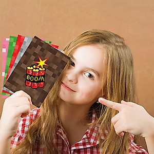 ZOIIWA Pixel Party Invitations with Envelopes, 30 Pieces, Video Game Themed Birthday Party Decorations