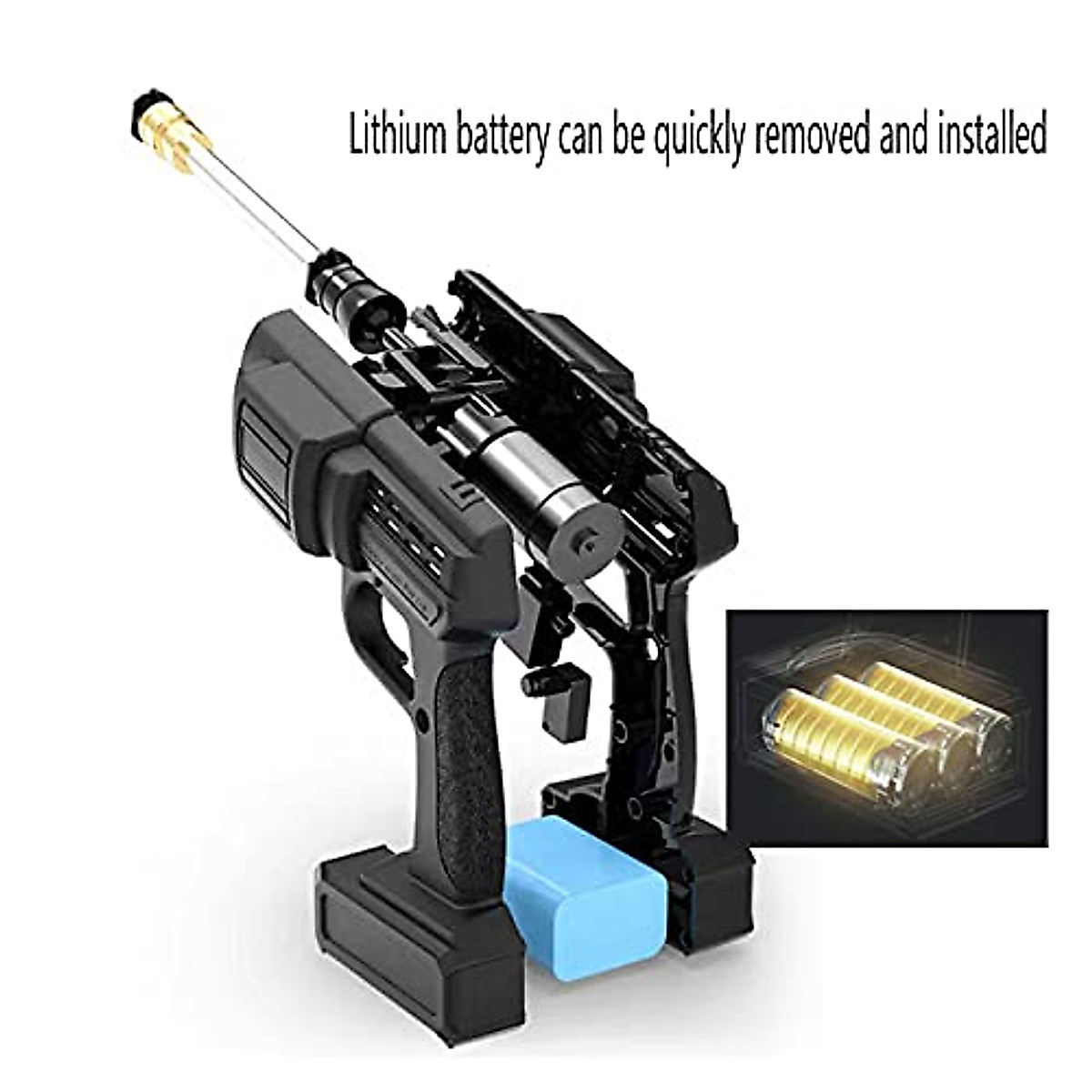 Jet Wash for Cars Patio Wash Lance Nozzle Pressure Washers Electric Portable Household Water Absorbent Lithium Battery Floor Washing Garden Watering,24V