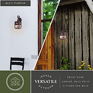 VAXCEL Yellowstone 1 Light Bronze Rustic Moose Tree Outdoor Wall Lantern Clear Glass