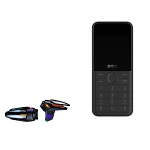 BoxWave Gaming Gear Compatible with Realme Dizo Star 300 - Touchscreen QuickTrigger Auto, Trigger Buttons Autofire Gaming Mobile FPS - Jet Black