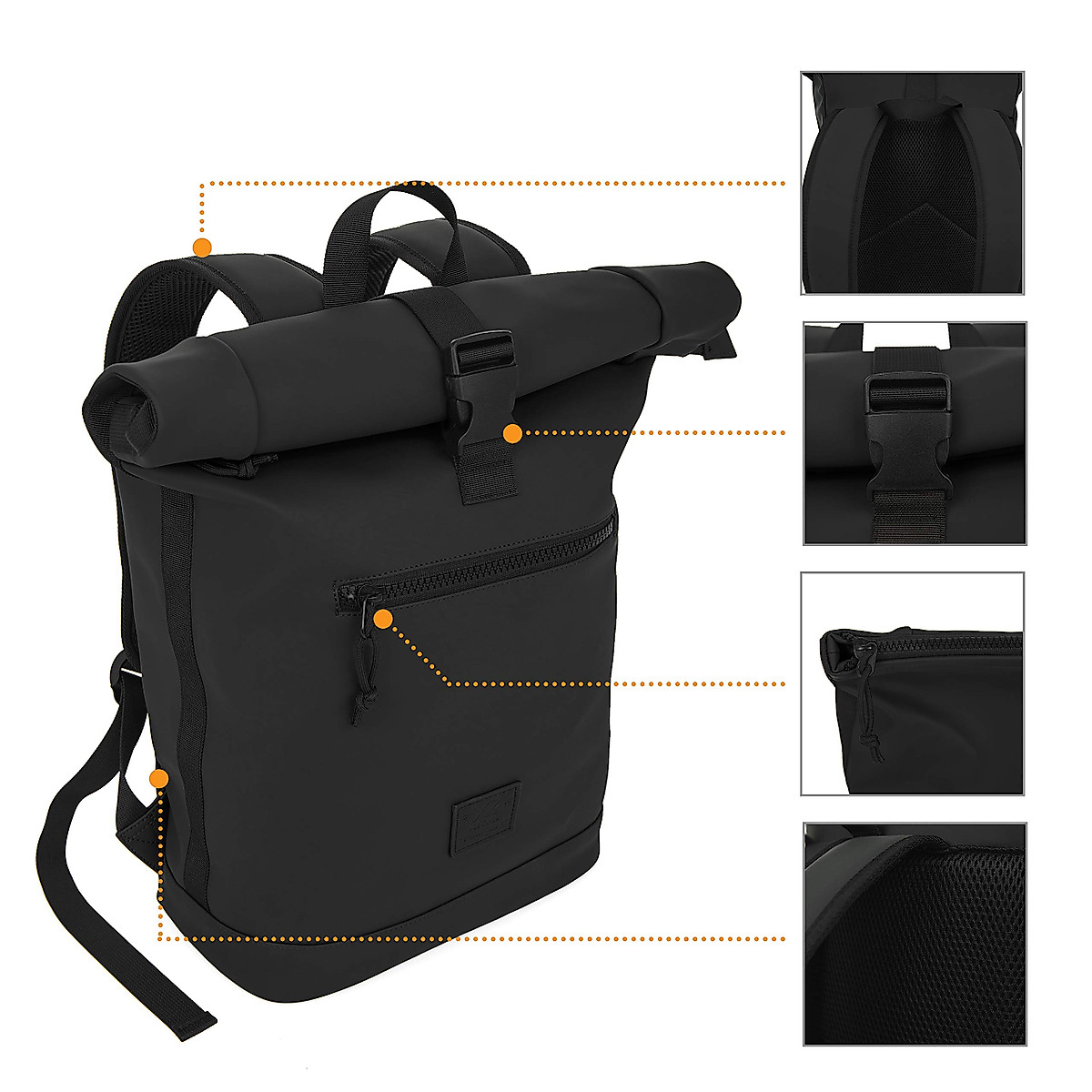 X RAY Rolltop Backpack | Leather Backpack | Travel Backpacks | School Backpack