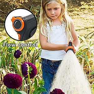 Garden Hose Nozzle ZEQKULW The sprayer nozzles for garden hose,witch have 8 Spray Patterns with Sensitive Switch,Water Hose Nozzle Can be Widely Applied to Lawn, Washing Car & Pet(Orange)