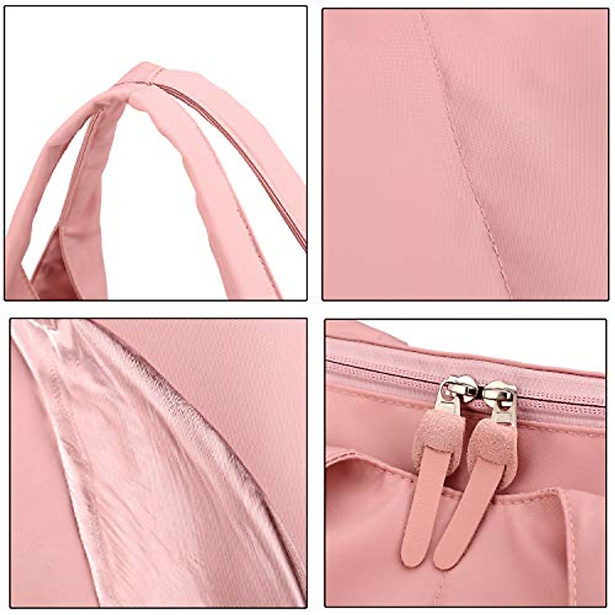 forestfish Duffel Bag Gym Totes with Dry Wet Pocket & Shoes Compartment for Women and Men, Pink