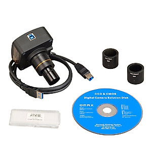 OMAX - A3550U3 5MP USB3.0 Digital Camera for Microscope with 0.01mm Calibration Slide (Windows 8 & 10, Mac OS X, Linux Compatible)