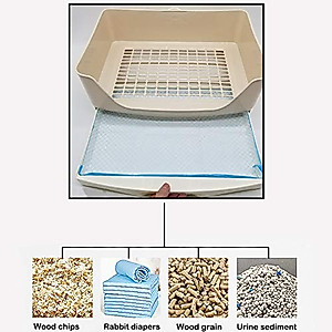 Linifar Extra Large Rabbit Litter Box, Pet Potty Corner Cage Toilet with Bonus Pads for Adult Bunny Guinea Pig Chinchilla Ferret