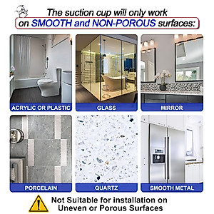 Bntuk Suction Cup Hooks for Shower, Removable Towel Hooks for Bathroom Window Glass Door Wall, Bath Robe Looafh Hook for Hanging - 2 Pack, Chrome