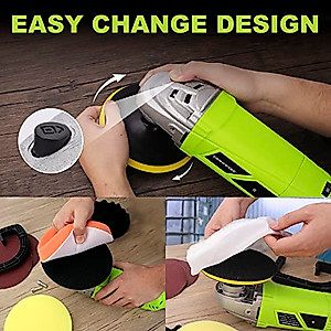 COMOWARE Buffer Polisher for Car Detailing, 7 Inch/6 Inch Car Buffers and Polishers Kit, 6 Variable Speed 600-4000 RPM, 1300W Car Polisher, Polishing Machine for Sanding, Polishing, Waxing