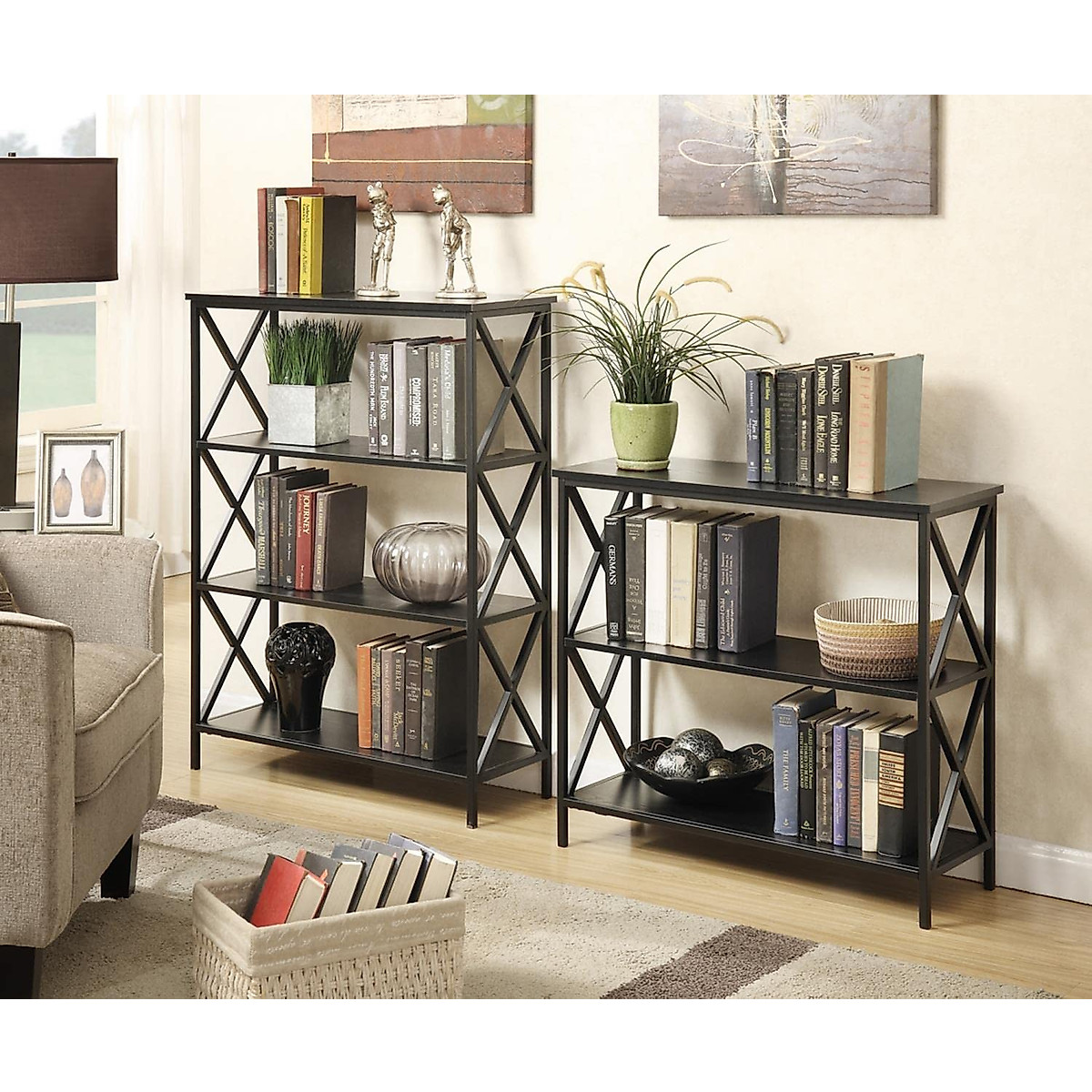 Convenience Concepts Tucson 3 Tier Bookcase, Black