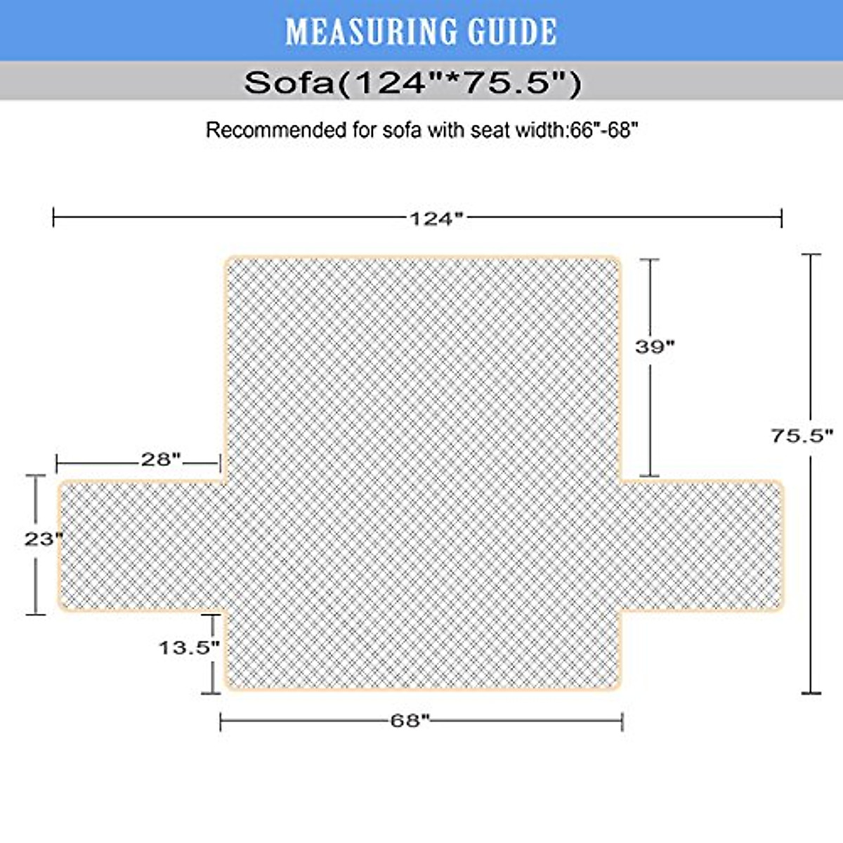 Ameritex Couch Sofa Slipcover 100% Waterproof Nonslip Quilted Furniture Protector Slipcover for Dogs, Children, Pets Sofa Slipcover Machine Washable (Blue, 68")