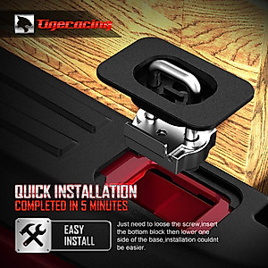 Tigeracing Tie Down Anchors Retractable Truck Bed Top Side D Ring All Metal Compatible with 1995-2018 Ram 1500 2500 3500, NOT for 2019+ Models, 3000 LBS Capacity of 4