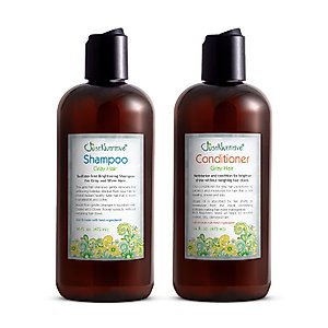 Just Nutritive Gray Hair Shampoo and Conditioner Set for Gray Hair Kit, Natural Shampoo and Conditioner for Gray Hair Bundle, 16 oz Each Product
