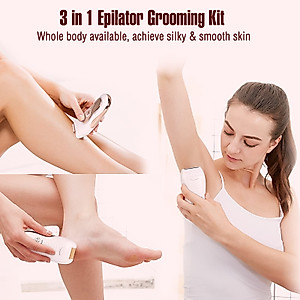Epilator for Women - 3 in 1 Epilators Hair Removal for Women with Lady Shaver and Callus Remover, Electric Tweezers Face Hair Remover for Legs, Bikini, Arms