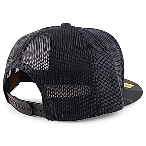 Trendy Apparel Shop Flexfit Brand 5 Panel Classic Trucker Flatbill Mesh Snapback Cap - Black Camo