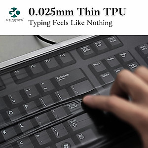 Green Onions Supply[3 Pack] Universal Fully Covered Flat Style 0.025mm Wipeable Superb Tactile Feeling Waterproof Anti-Dust Keyboard Cap Cover for Desktop Keyboard with Numeric Hospital/Dentist Use