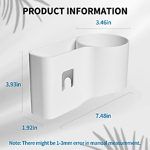 SooGree Hair Dryer Holder - White Hair Tool Organizer Bathroom Blow Dryer Holder Wall Mounted Hot Tool Holder for Curling Iron Hair Straightener Hair Styling Tools Storage Small Punching Free