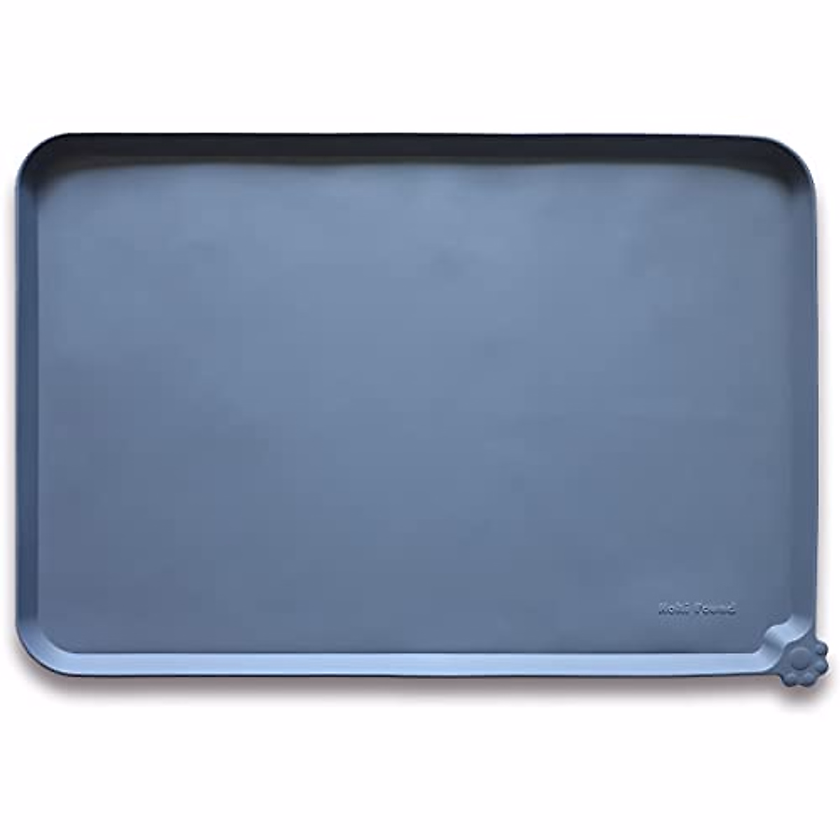 Hoki Found L Silicone Pet Food Mats Tray - Non Slip Pet Dog Cat Bowl Mats Placemat - Dog Pet Cat Feeding Mat - Waterproof Dog Cat Food Mats -Pet Water Mats for Carpet -Gray