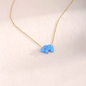 GELIN 14k Solid Gold Opal Chain Necklace - Opal Jewelry for Women