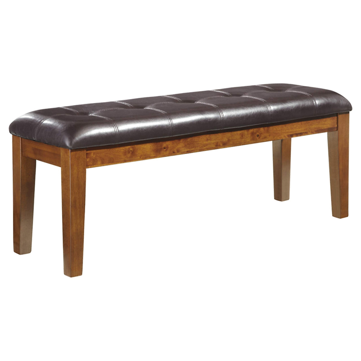 Signature Design by Ashley Ralene Traditional Dining Room Extension Table, Medium Brown & Ralene Tufted Upholstered Dining Room Bench, Medium Brown