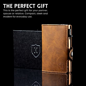Xclusive Leather Slim Wallet with Smart Tracker | Utilitarian Smart Card Built-in 2 Year Battery & Minimalist Wallet with Money Clip | Blend of Luxury & Utility
