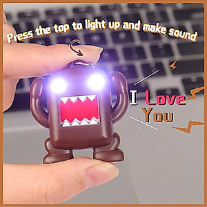 Pealonster Domo kun LED Keychain Flashlight - Ultra Bright, Cute Design with Sound Effects - Perfect for Car Keys and On-the-Go Fun - Battery Included