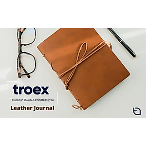 TROEX PU Leather Journal Writing Notebook with Ballpoint Pen, String Closure & Unlined Pages- Light Brown Leather Bound Journal for Men & Women- Vintage Style Handmade Leather Notebook Journal