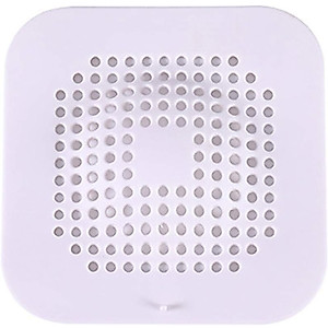 White Drain Hair Catcher, Silicone Shower Drain Hair Catcher Cover with Detachable Suction Cups Drain Hair Strainers Bathroom Sink and Bathtub Drain Strainers