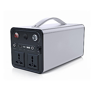 TESPHAN Portable Power Station 300W, 300Wh/84000mAh Outdoor Portable Power Pack, Lithium Battery Backup Power with 110V/300W AC Outlet, QC 3.0, Type-C, LED Flashlight, for Home Camping, RV Travel