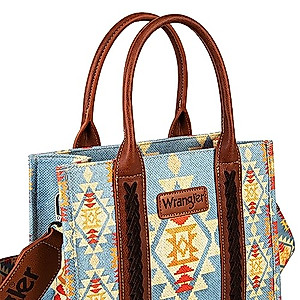 Wrangler Purse for Women Boho Aztec Tote Bag Hobo Shoulder Top Handle Handbags with Wide Guitar Strap Fall Collection XY6 WG2202-8120SBR