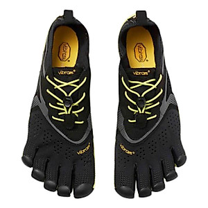Vibram Men's FiveFingers V-Run Shoe, Black/Yellow, 49 EU / 13-14 US