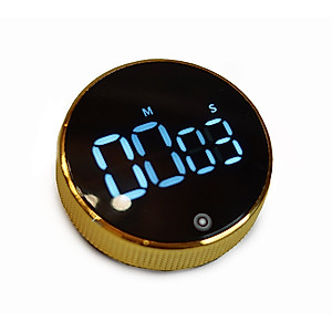 DRECO Magnetic Kitchen Timer: Black an Gold, Large LED Digital Display, Easy to use, Countdown and countup, Adjustable Volume.
