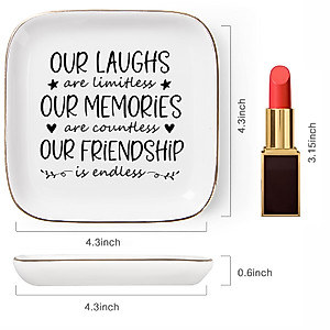 Piudee Endless Friendship Jewelry Dish, Our laughs are limitless, our memories are countless, our friendship is endless Unique Female Friend Birthday Christmas Gift