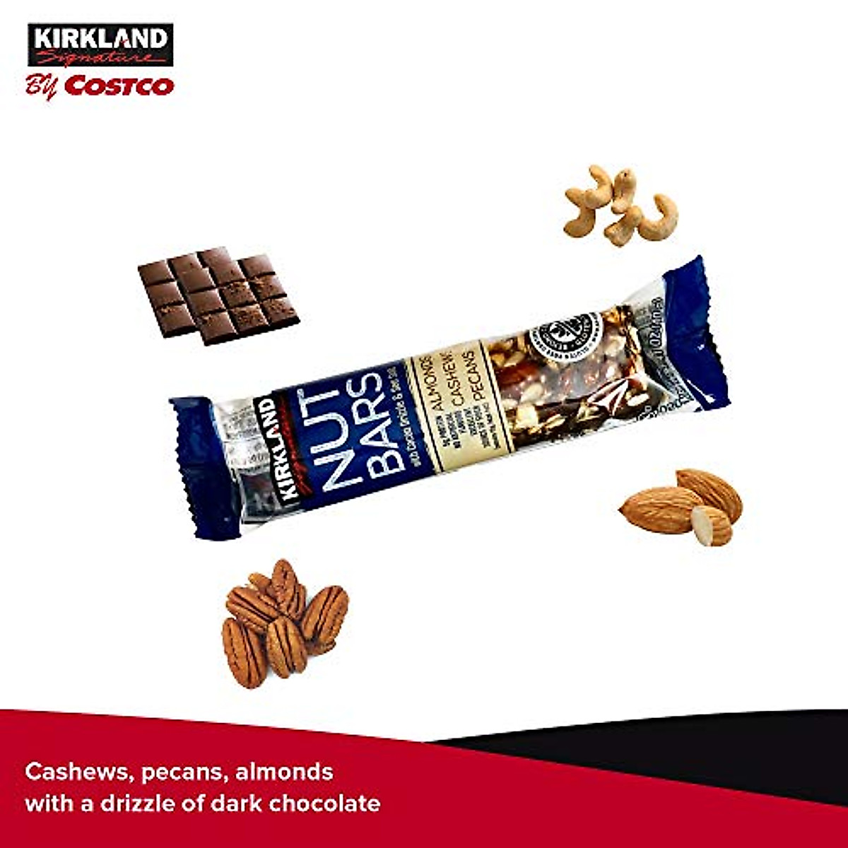 KIRKLAND SIGNATURE Nut Bars 30Count (2.64 Lbs), 42.3 Oz (096619215607)