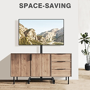 TVON TV Floor Stand for 13-50 inch LCD LED Flat/Curved Panel Screen TVs up to 44 lbs, Height Adjustable TV Stand Mount with VESA 200x200, Portable TV Stand for Bedroom, Dorm Room, Office